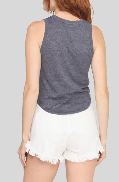 PROJECT SOCIAL T Libra Textured Rib Ringer Tank - Charcoal