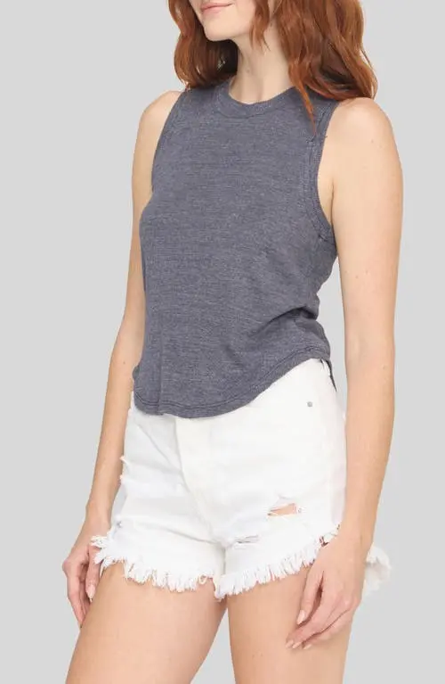 PROJECT SOCIAL T Libra Textured Rib Ringer Tank - Charcoal
