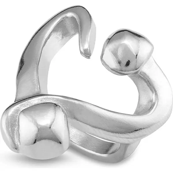 UNODE50 Plated Nailed Heart Open Ring