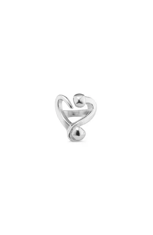 UNODE50 Plated Nailed Heart Open Ring