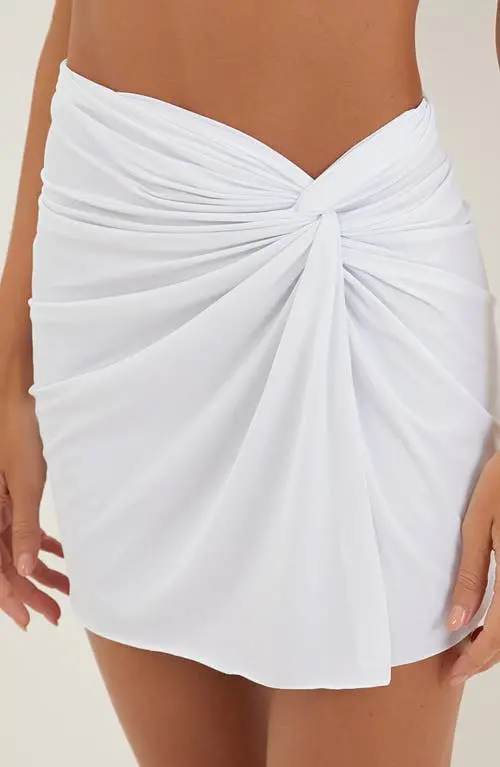 VIX PAULA HERMANNY Karen Twist Cover-up Miniskirt - White