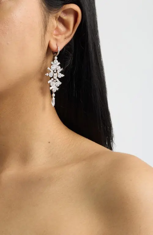 Nadri Under The Sea Cubic Zirconia Kite Leverback Drop Earrings