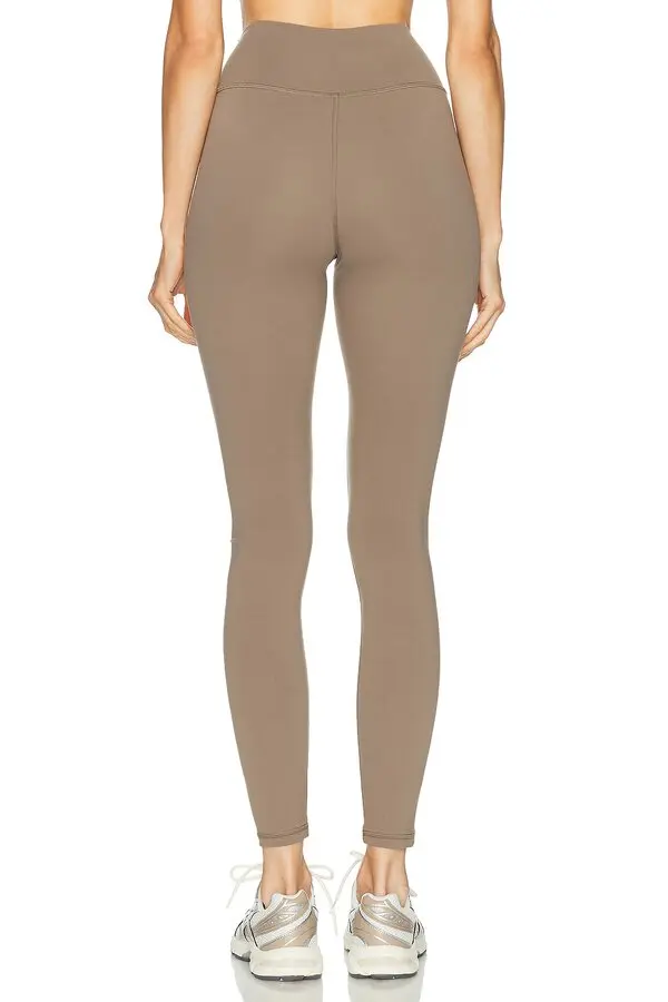 SPORTY & RICH Serif Logo Legging In Tan