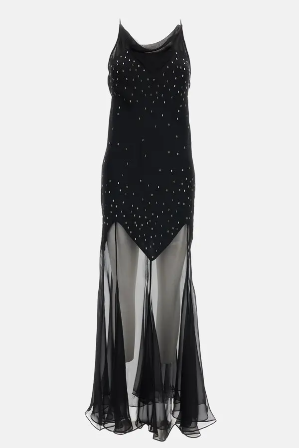 Rabanne Long Dress With Rhinestones