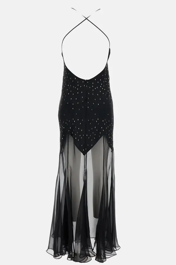 Rabanne Long Dress With Rhinestones