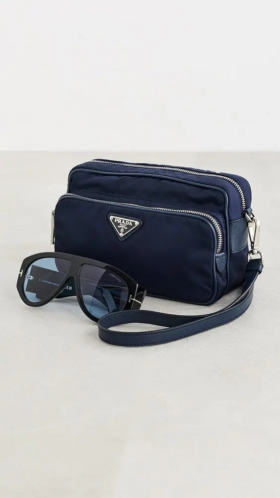 Shopbop Prada Double Pocket Tessuto Crossbody Bag