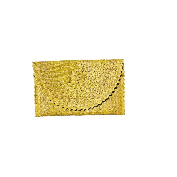OHSUN Kenzie Straw Clutch Lemon