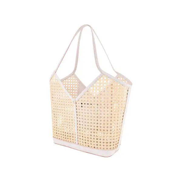 OHSUN Sophie Rattan & Leather Tote