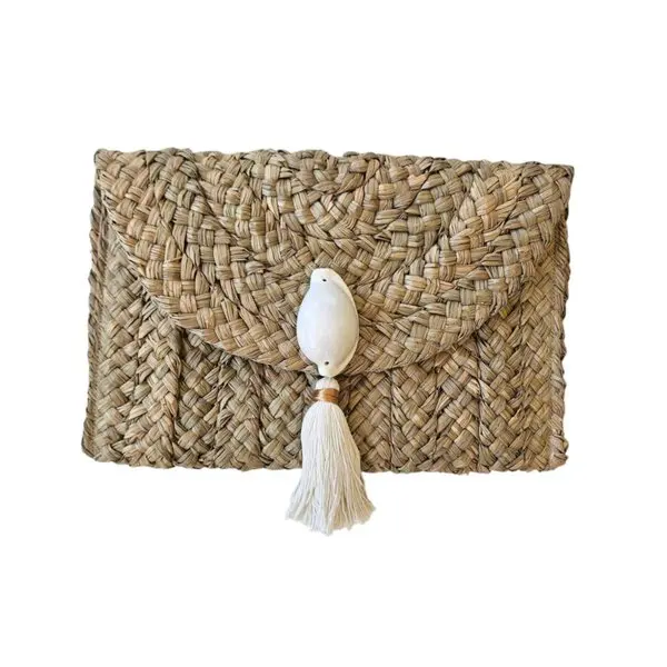 OHSUN Neutrals / Moana Egg Shell & Straw Clutch