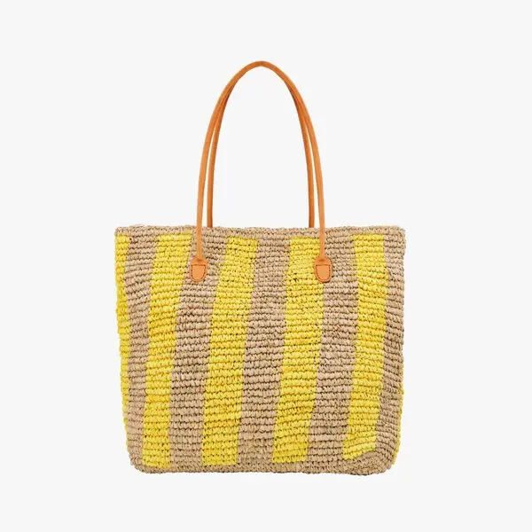 OHSUN Marna Stripe Raffia Tote Bag