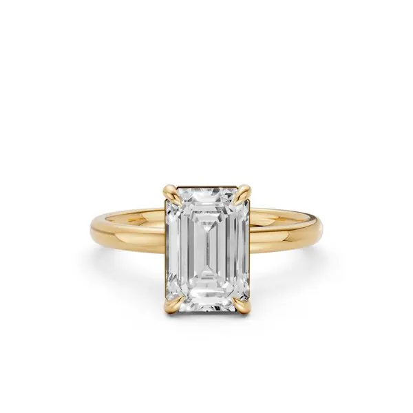 AYA FINE JEWELRY 2.10 Ct Emerald Cut Lab-grown Diamond Solitaire Engagement Ring In 10k Gold - Yellow