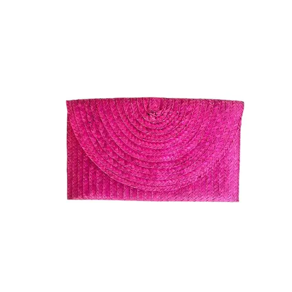 OHSUN Kenzie Straw Clutch Orchid