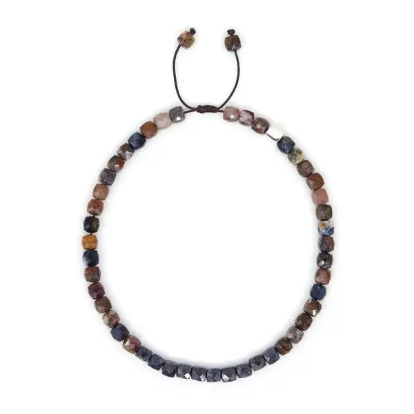 Shar Oke Brown / Blue / Silver Pietersite & Blue Sapphire Bracelet - Brown/blue/silver