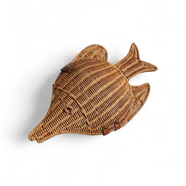 OHSUN Neutrals Angelfish Wicker Crossbody Clutch