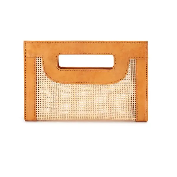 OHSUN Naomi Mesh Rattan & Leather Handbag