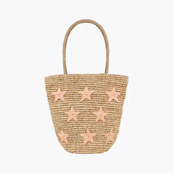 OHSUN Neutrals Starr Raffia Beach Tote Peach