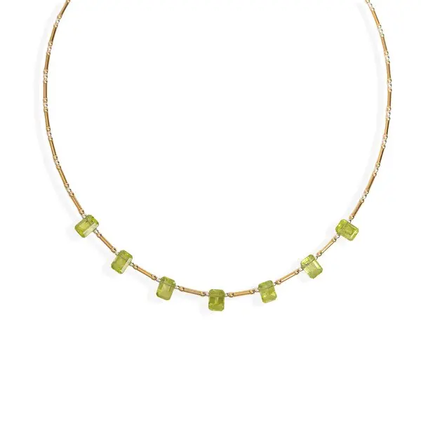 KATE KOEL Peridot And Mixed Metal Necklace