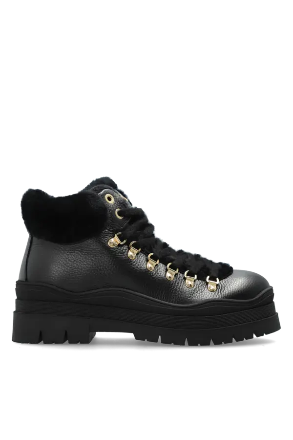 Bogner Leather Lace-up Fur-trimmed Snow Boots - Black