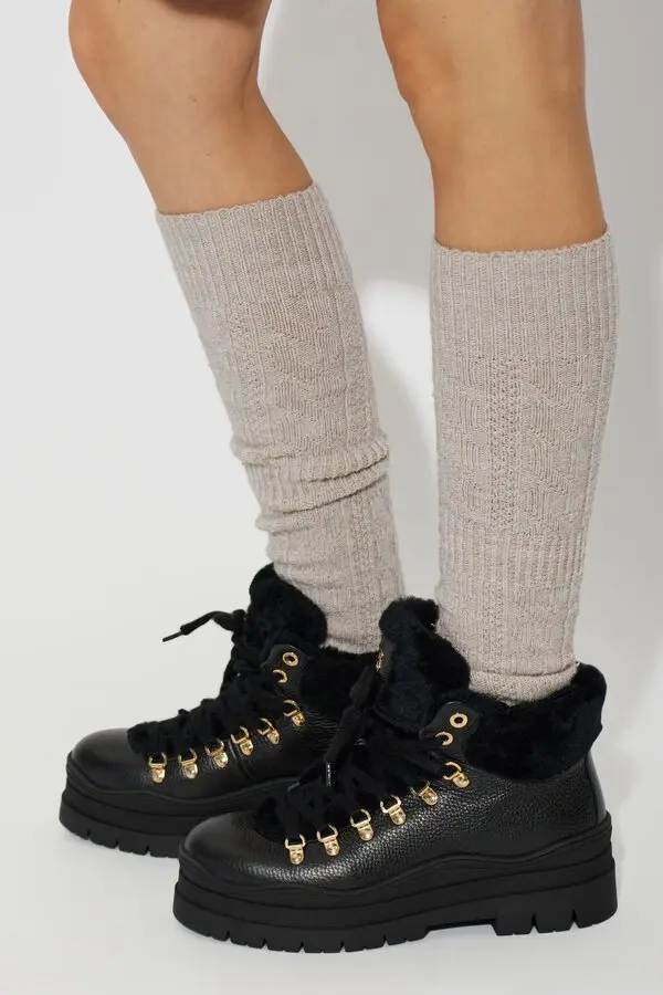 Bogner Leather Lace-up Fur-trimmed Snow Boots