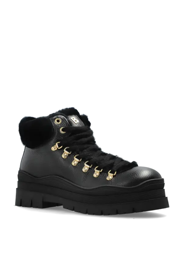 Bogner Leather Lace-up Fur-trimmed Snow Boots