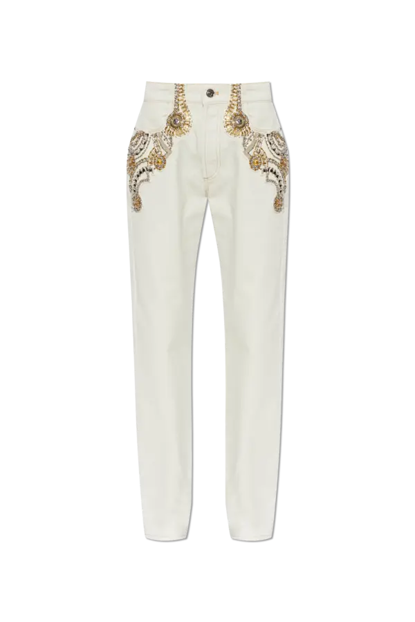 Versace Jeans With Shimmering Appliqués - Light Blue