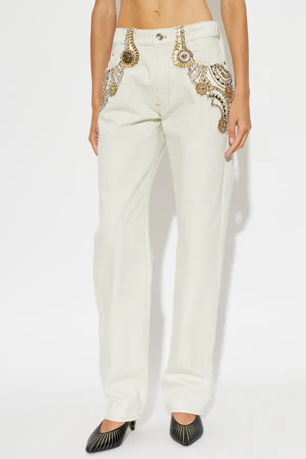 Versace Jeans With Shimmering Appliqués