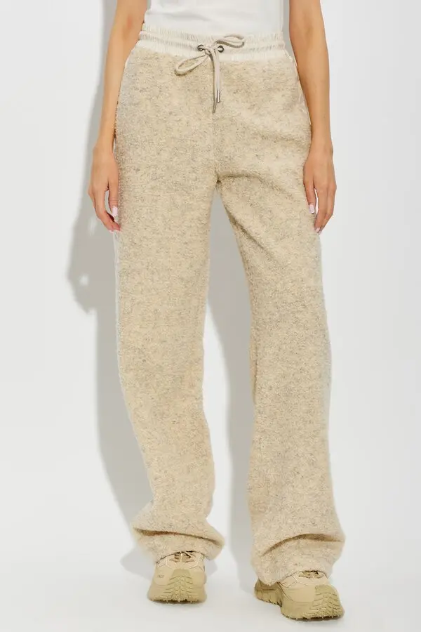 Moncler Wide-leg Boucle-effect Pants With Contrast Panels