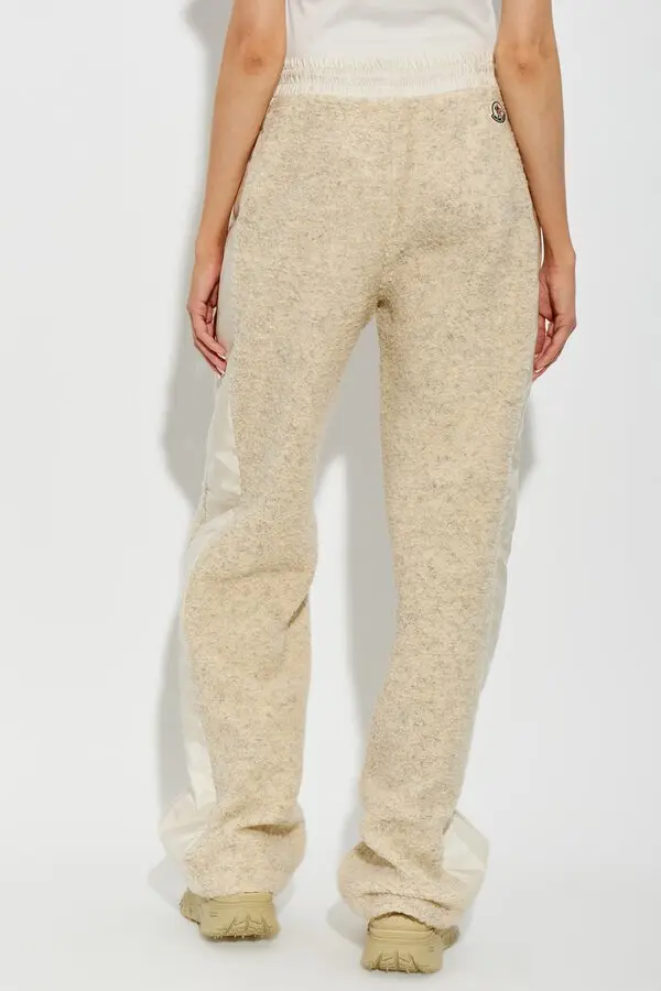 Moncler Wide-leg Boucle-effect Pants With Contrast Panels