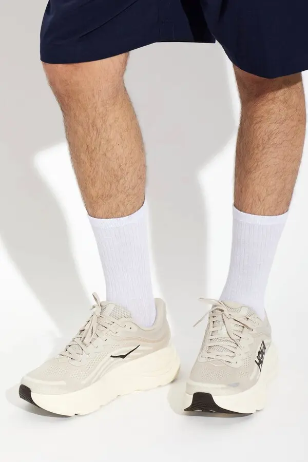HOKA® Bondi Lace-up Sneakers - Cream