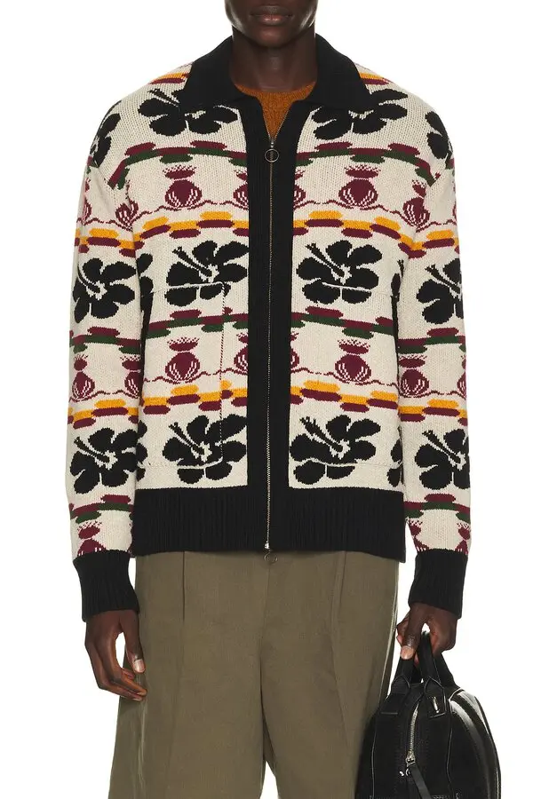 NICHOLAS DALEY Hibiscus Zip-up Cardigan
