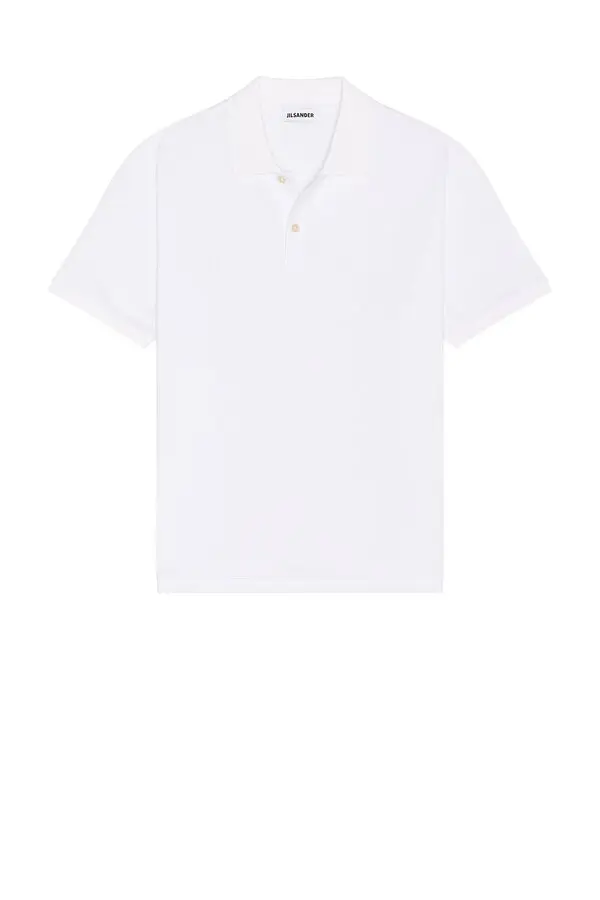 JIL SANDER Short Sleeve Polo In White