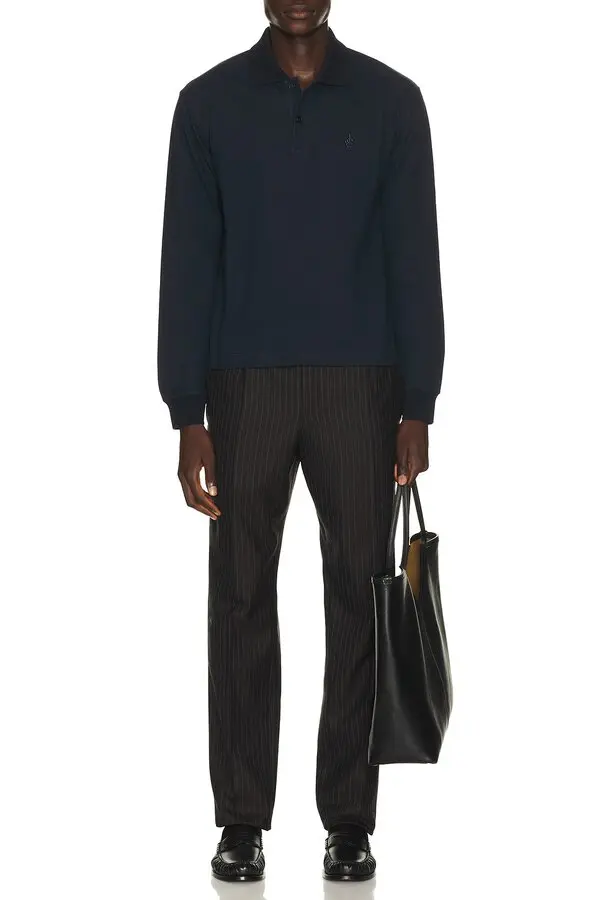 JIL SANDER Cotton Piquet Jersey Polo In Navy