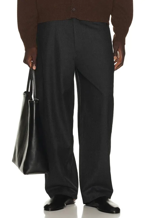 LE17SEPTEMBRE Wool Curved Trousers In Black