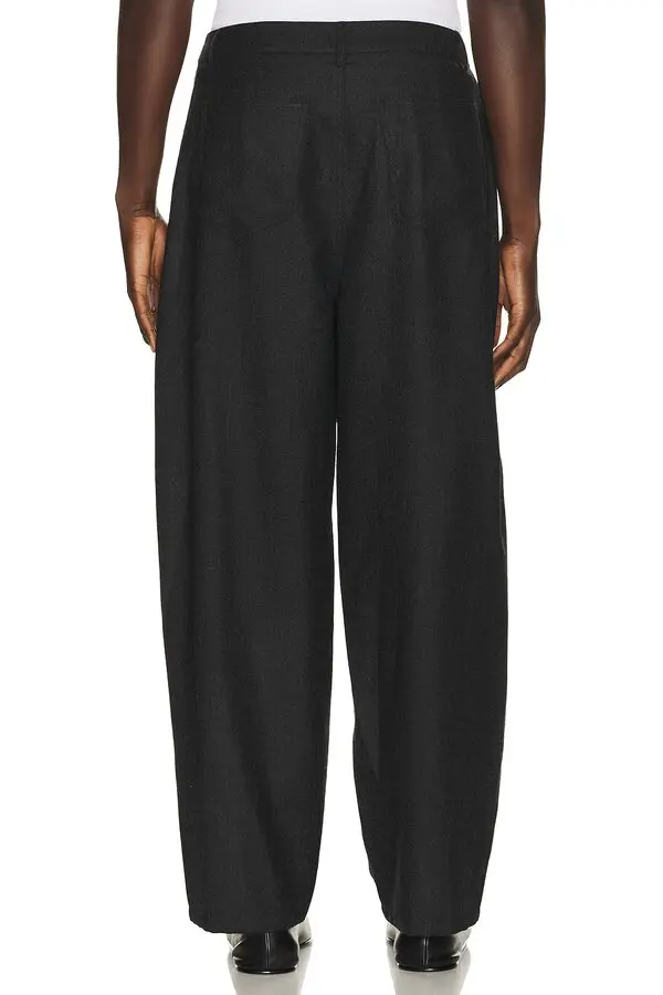 LE17SEPTEMBRE Wool Curved Trousers In Black