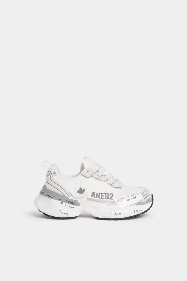 Dsquared2 Mesh And Suede Patchwork Sneakers - White