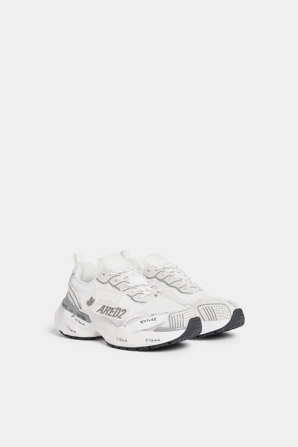 Dsquared2 Mesh And Suede Patchwork Sneakers - White