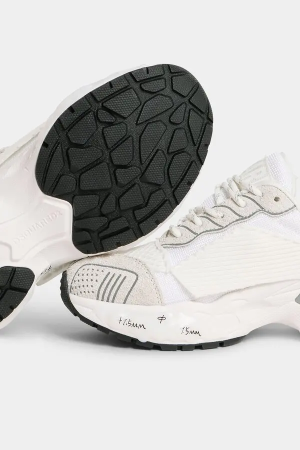 Dsquared2 Mesh And Suede Patchwork Sneakers - White