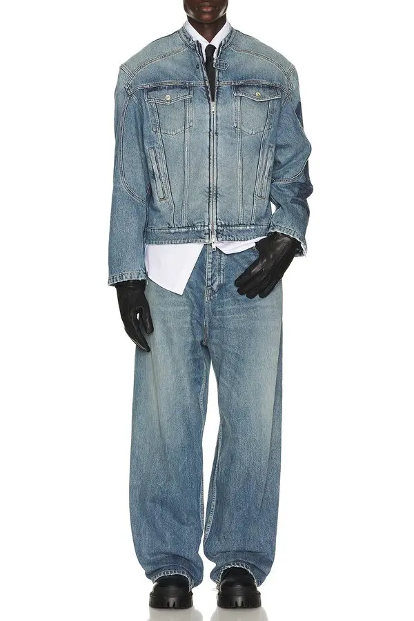 Balenciaga Motorcycle Denim Jacket