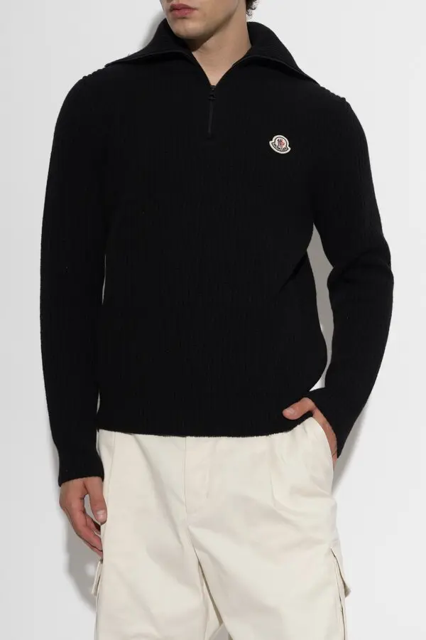 Moncler Wool Turtleneck With Logo Patch