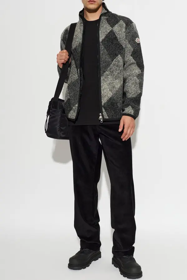 Moncler Cardigan With Logo Patch