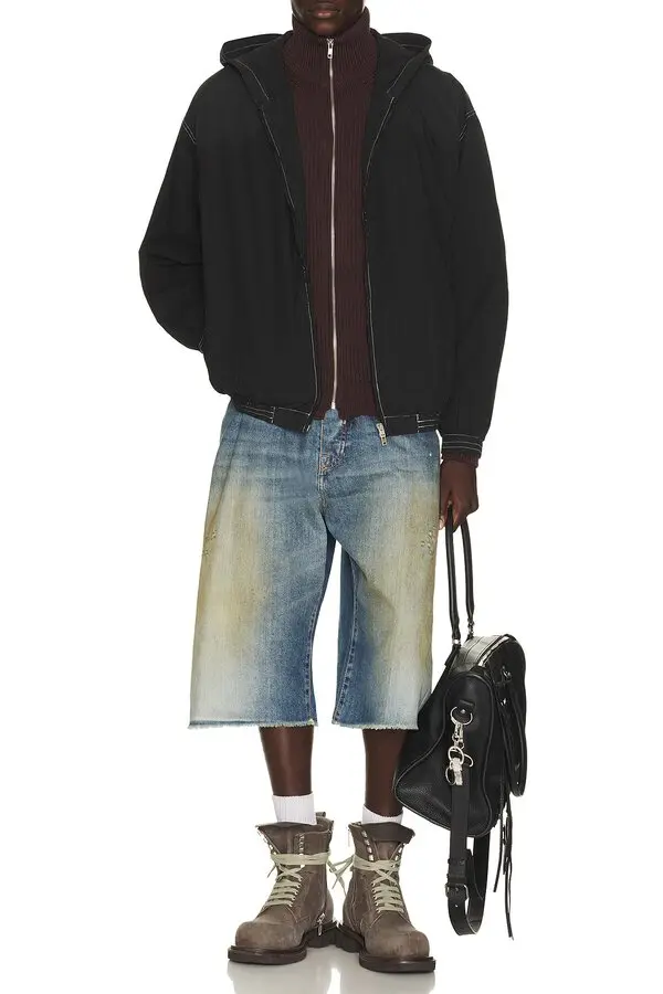 Acne Studios Olandina Soft Cotton Poplin Zip Up Hooded Jacket
