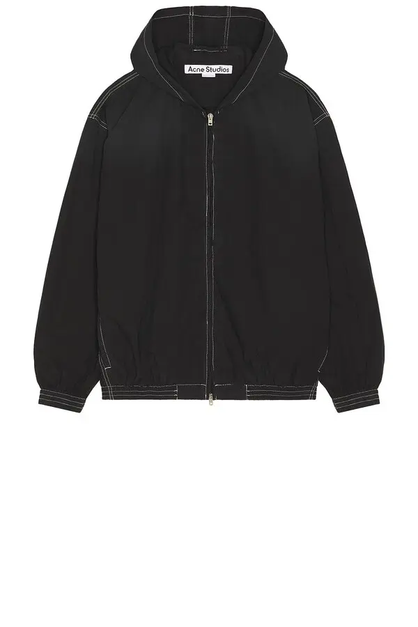 Acne Studios Olandina Soft Cotton Poplin Zip Up Hooded Jacket