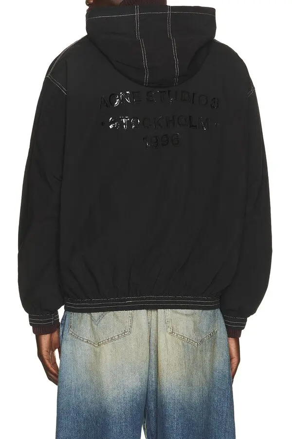 Acne Studios Olandina Soft Cotton Poplin Zip Up Hooded Jacket