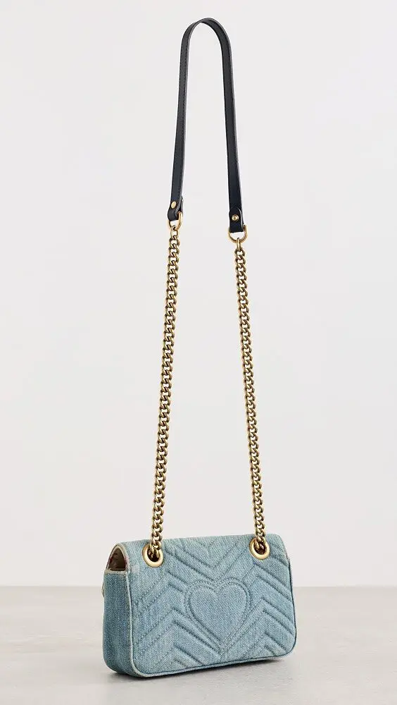 Shopbop Gucci Denim Matelasse Marmont Flap Bag