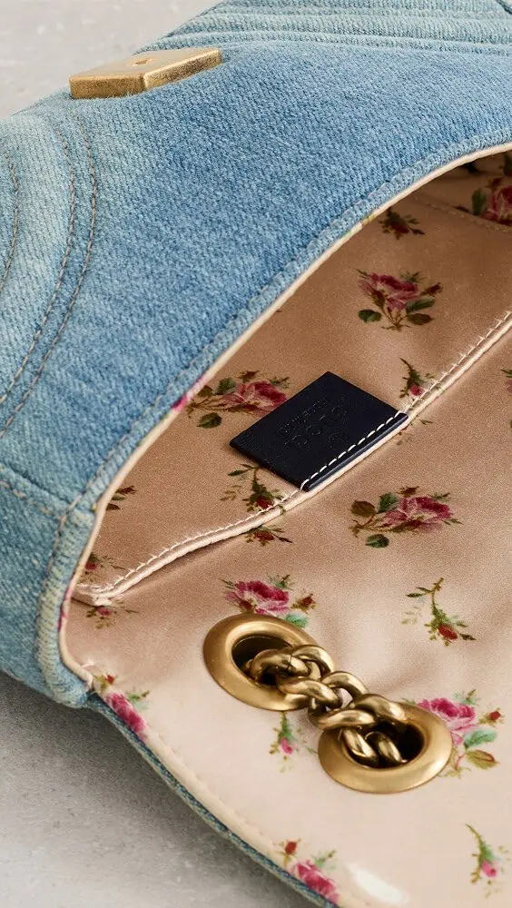 Shopbop Gucci Denim Matelasse Marmont Flap Bag