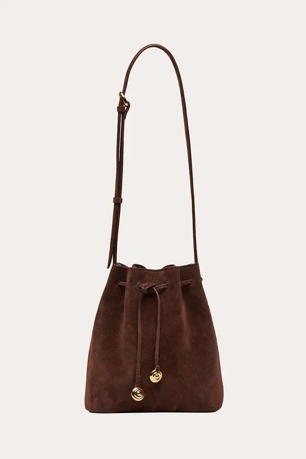 LIFFNER Charm Bucket Small Dark Suede - Brown