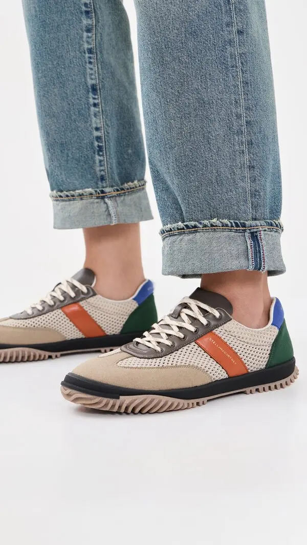 Stella McCartney Suede And Mesh Lace-up Sneakers - Multi Mix