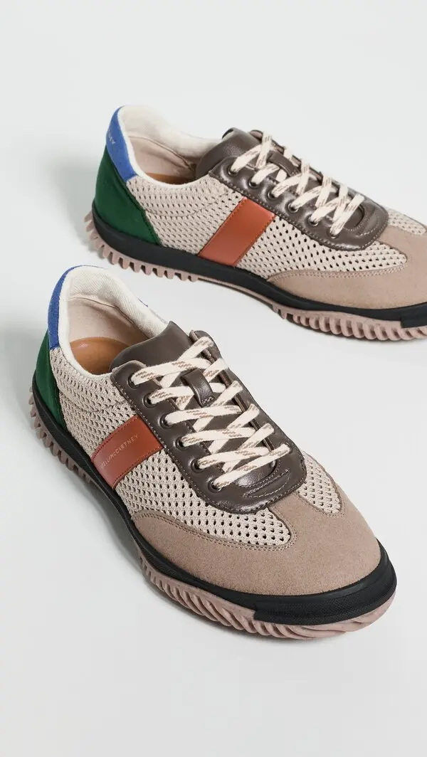 Stella McCartney Suede And Mesh Lace-up Sneakers - Multi Mix
