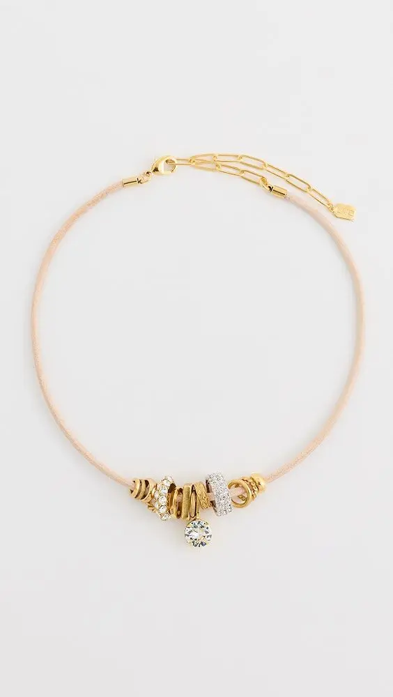 ELIZABETH COLE Desta Necklace With Crystal Pendant