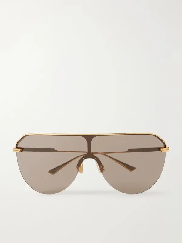 Bottega Veneta Long Ribbon Aviator-style Sunglasses - Brown